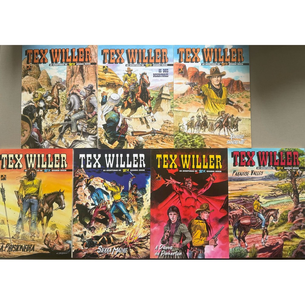 Kit Tex Willer- As Aventuras de Tex Quando Jovem- 07 edições diferentes ...