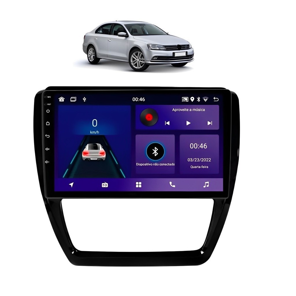 Kit Multimídia Jetta 2012 / 2017 9 Pol Android 13 Carplay Gps 2/32GB ...