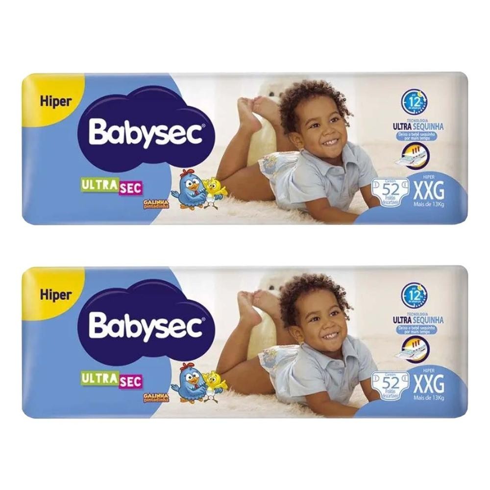 Kit 2 und Fralda Inf Babysec Ultra Hiper Tamanho XXG 52 und | Shopee Brasil