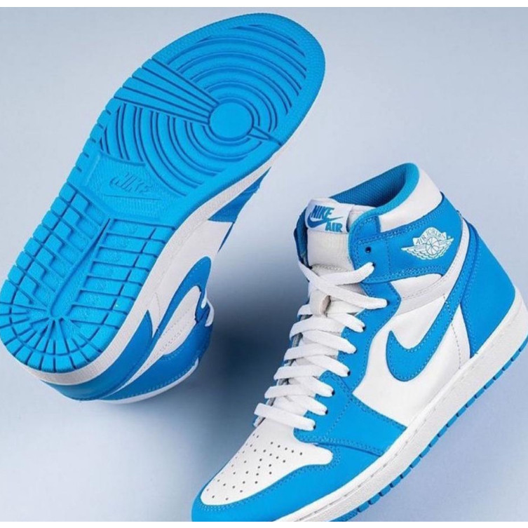 Tênis Air Jordan Chicago azul bb Bota 1 Retro Cano Alto Feminino e ...