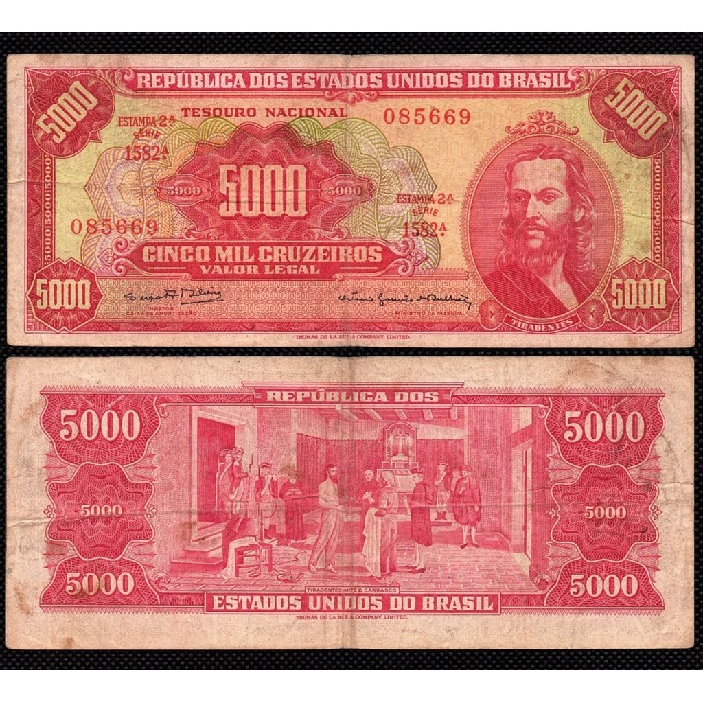 Cédula C 109 5000 Cruzeiros MBC | Shopee Brasil