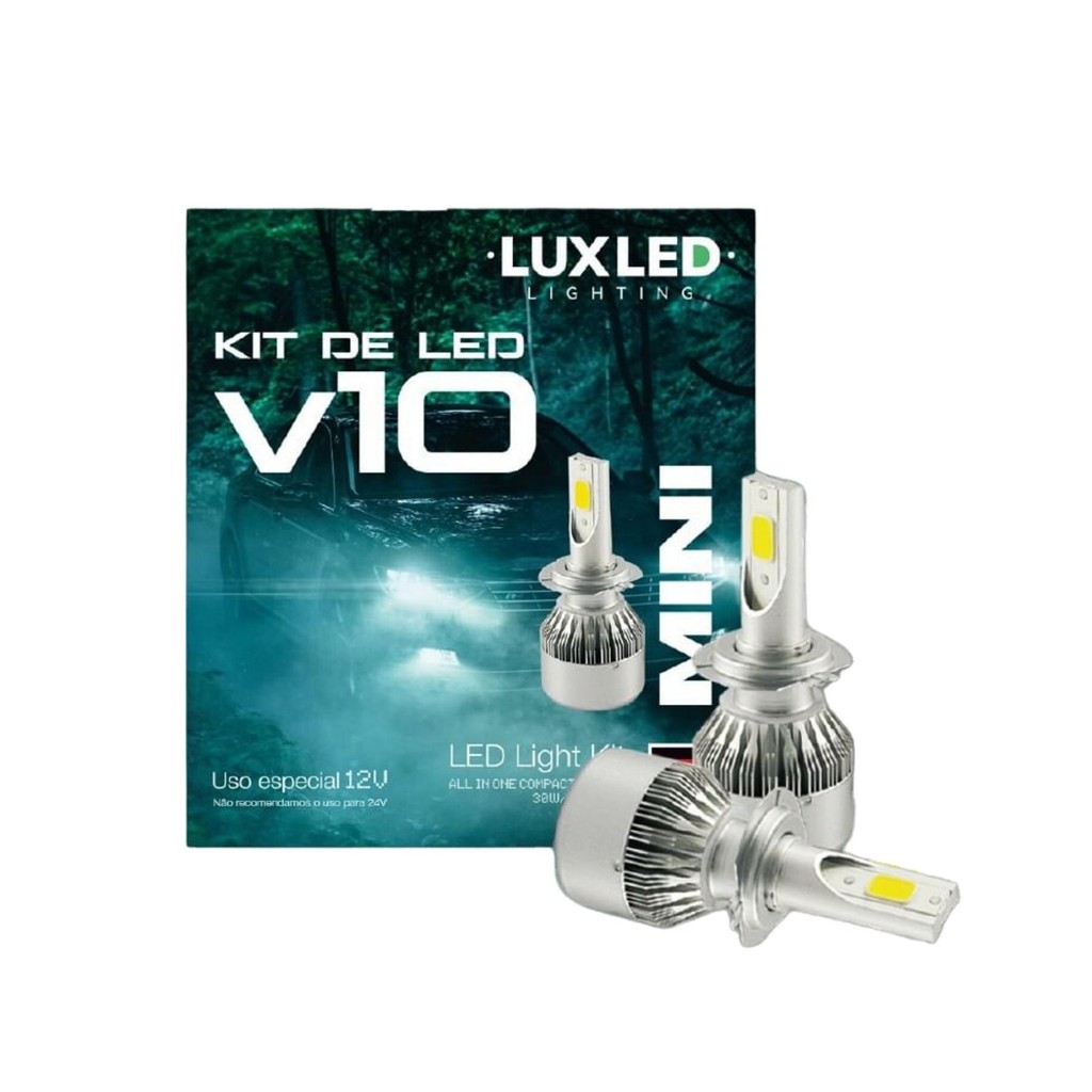 Kit Xenon Led automotivo 6500k V10 20000 Lúmens 30w Luxled | Shopee Brasil