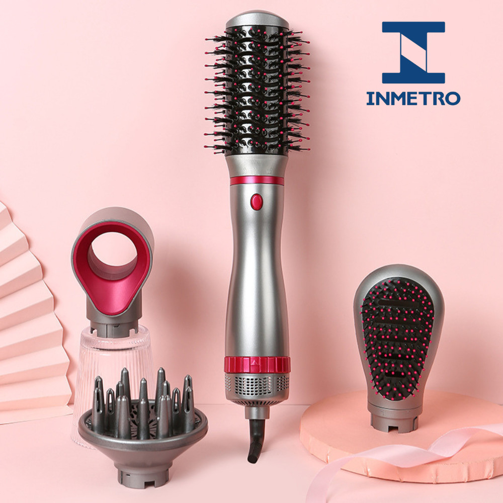 Escova Secador Modelador e ondulador de cabelo 4 em 1 110V Seca Alisa ...