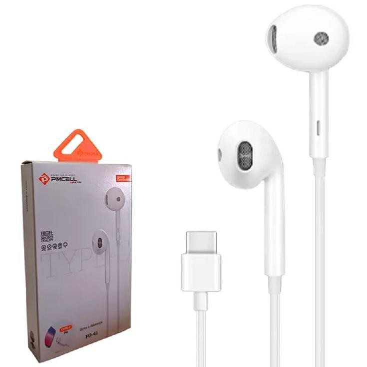 Fone Type C Tipo C Earphone Estereo Microfone Integrado | Shopee Brasil