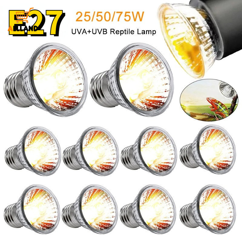 Lâmpada De Réptil UVA + UVB De 25/50/75W-Aquecimento De Lagartos De Tartaruga Sol De Espectro ...