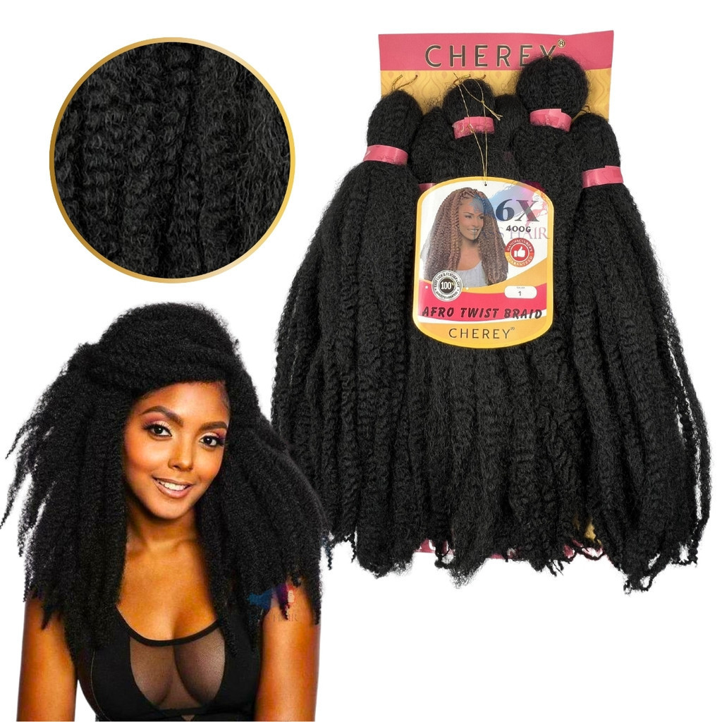 Cabelo Afro Twist Marley Box Braid Cherey 400 gramas 55cm | Shopee Brasil