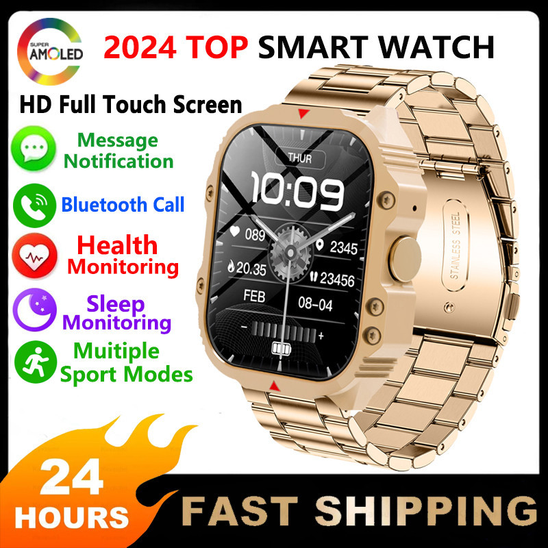 2024 Novo Relógio Inteligente Homem Smartwatch Mulher Tela Full Touch ...