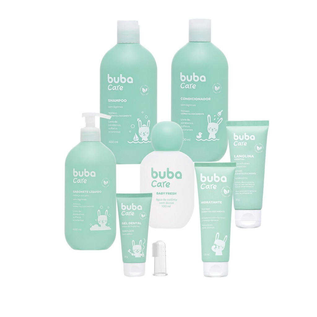 LINHA BUBA CARE INFANTIL SHAMPOO+CONDICIONADOR+COLÔNIA+GEL DENTAL ...