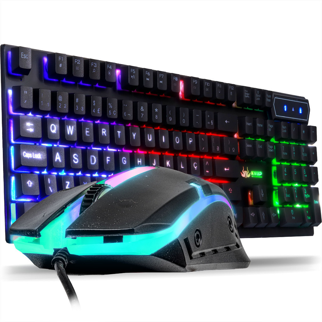 Kit Gamer Teclado Semi Mecânico + Mouse Led Chroma Rgb Iluminado Jogos ...
