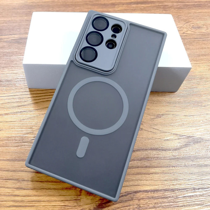 Capa Magnética De Luxo Fosca Translúcida À Prova De Choque Para Samsung Galaxy S24 Ultra S23 S22 ...
