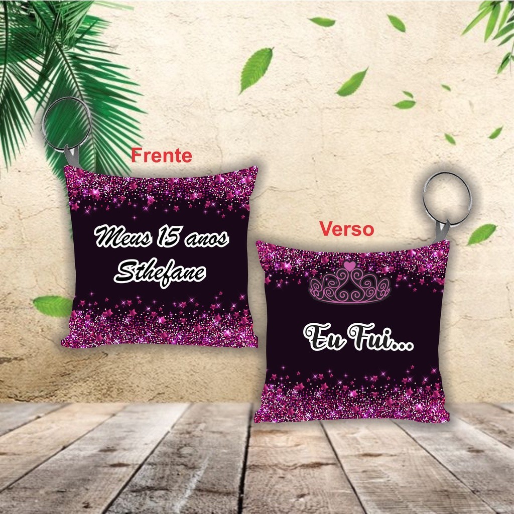 Almochaveiro Lembrancinhas Almofada Personalizadas 15 Anos Roxo ...