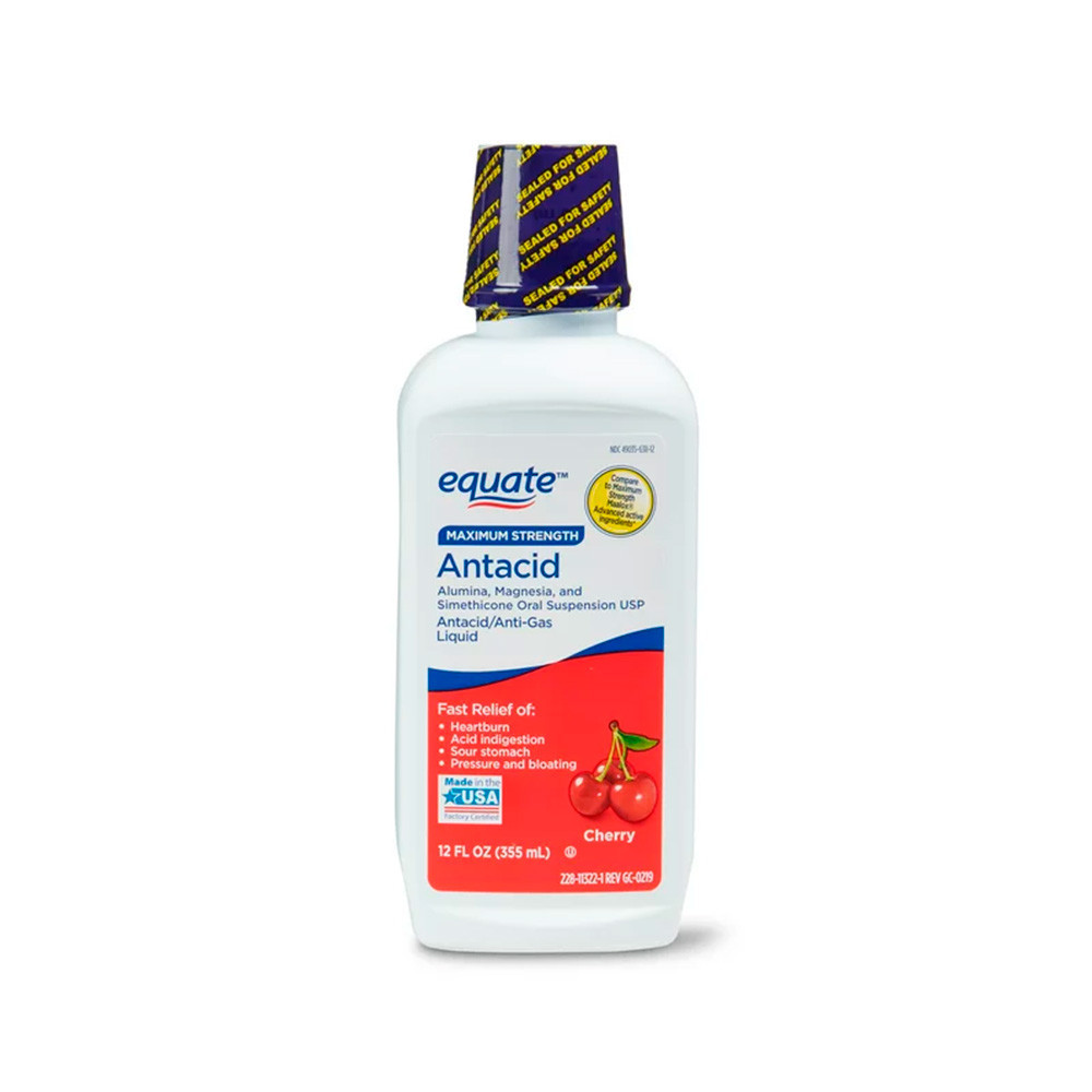 Equate Maximum Strength Antacid Liquid, Cereja 355mL | Shopee Brasil