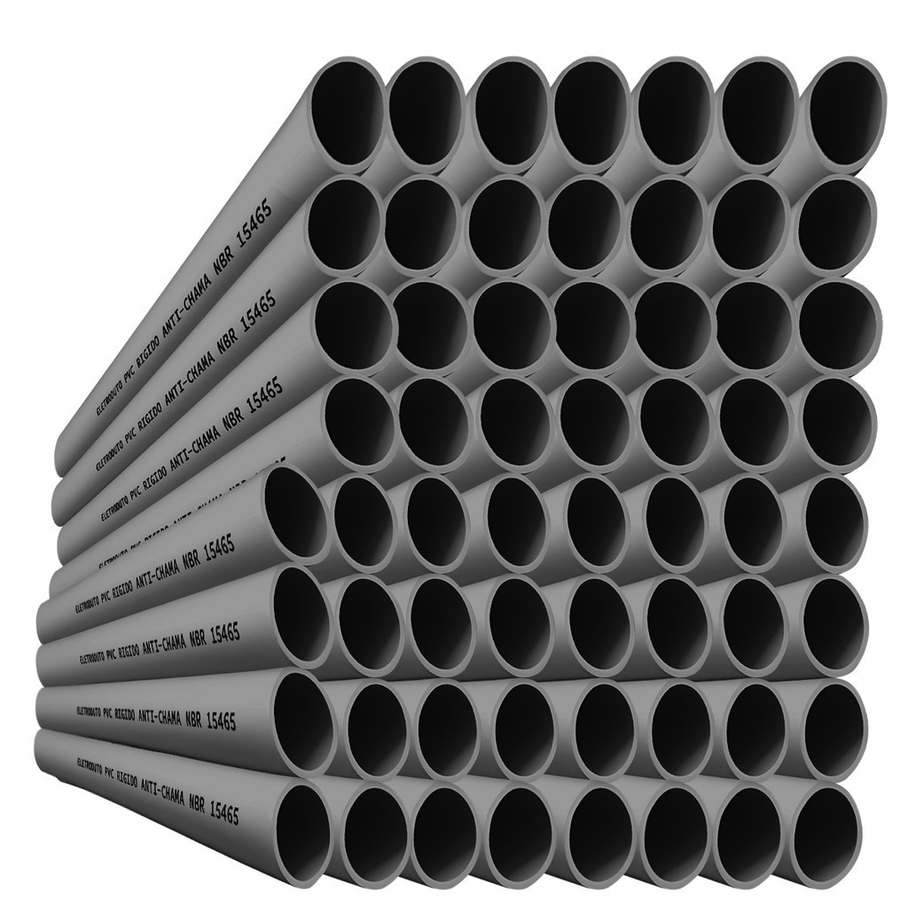 Kit 60 Unidades Conduite Eletroduto Cinza de Sobrepor 1/2 Polegada ...
