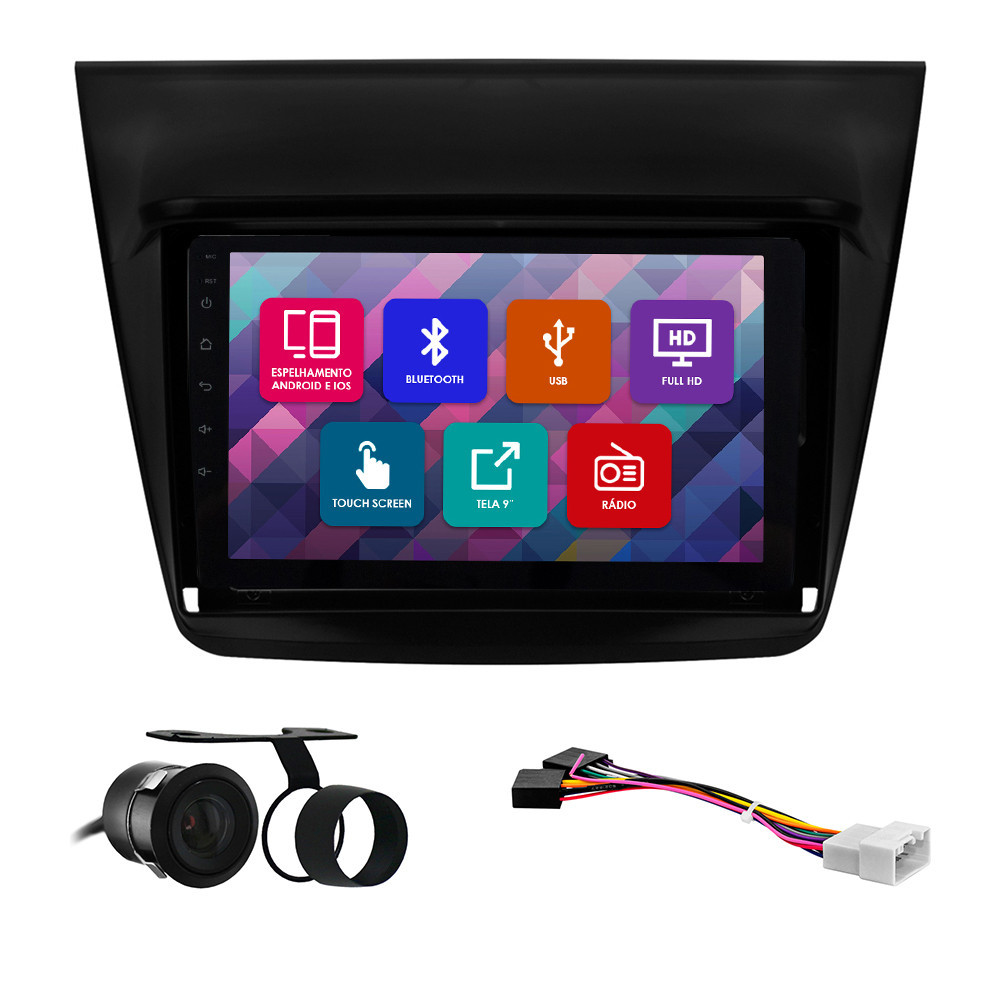 Kit Multimídia 9 Pol L200 Triton 2008 2009 2010 2011 2012 2013 2014 2015 Espelhamento Android ...
