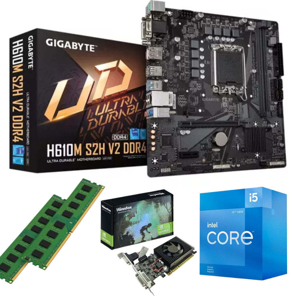 Kit Pl H610 + Proc. I5 12400f + Mem 16gb Ddr4 + Cooler + Vga 2gb | Shopee Brasil