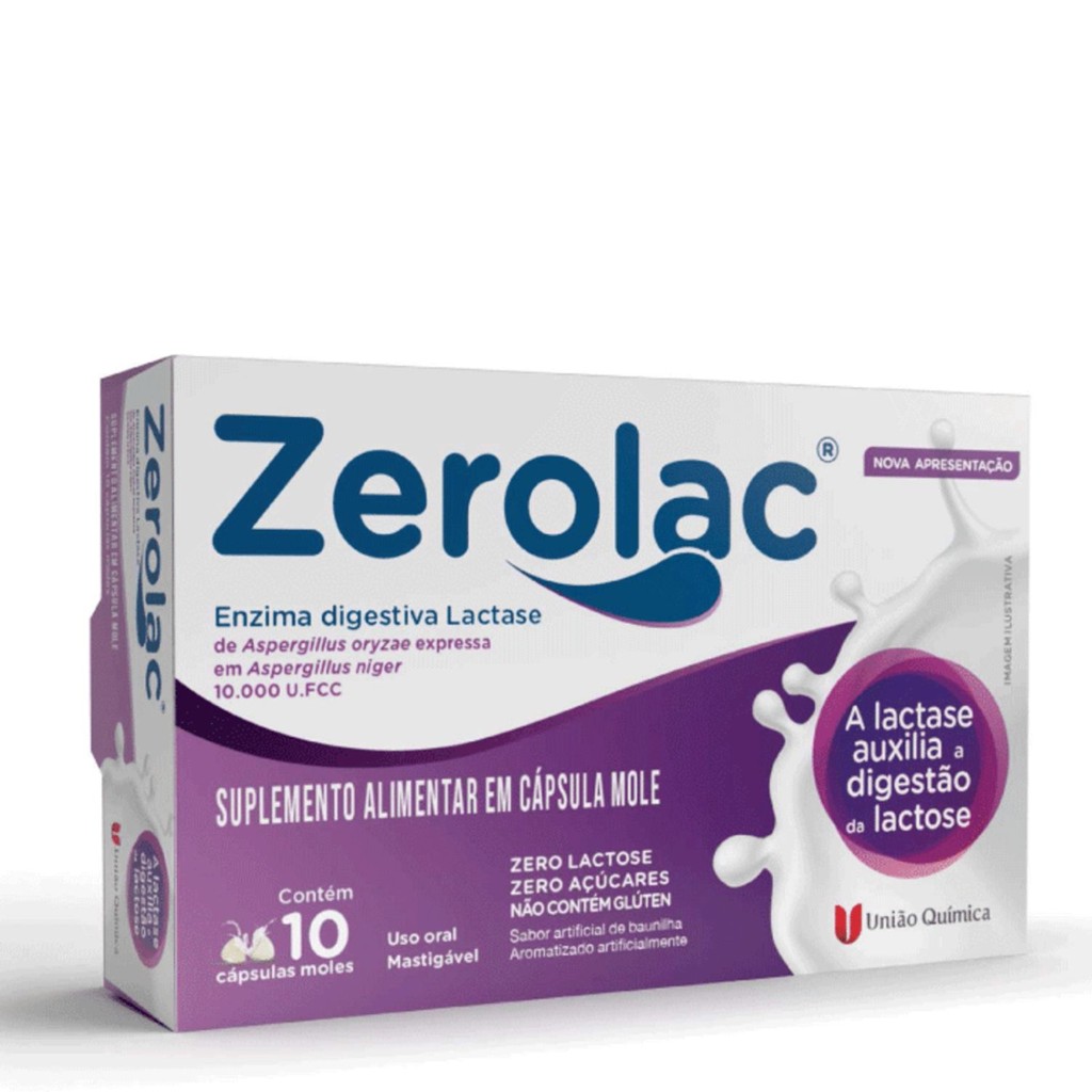 Enzima Digestiva Zerolac Lactase - 10 Cápsulas mole 10000FCC | Shopee ...