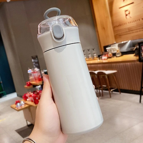 Garrafa térmica conserva bebida gelada 380ml infantil com adesivo e canudo | Shopee Brasil