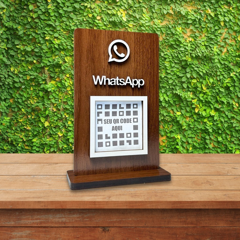 Placa QR Code Whatsapp Madeira, Display | Shopee Brasil