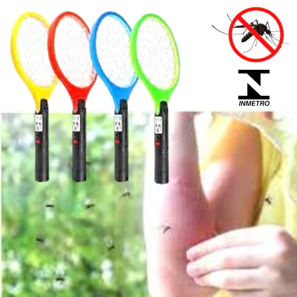 Raquete Elétrica Mata Insetos Recarregável Mosca Pernilongos - Sortido ...
