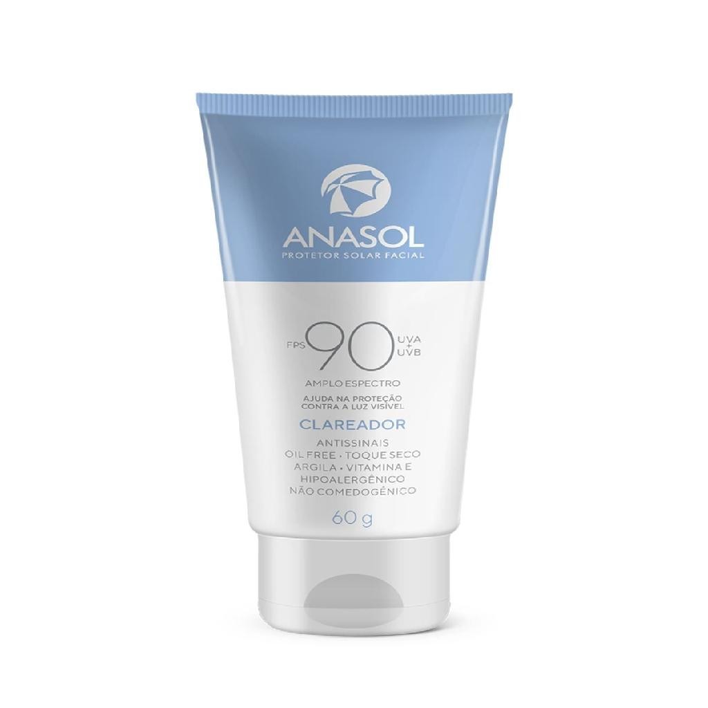 ANASOL PROTETOR SOLAR FACIAL FPS 90 CLAREADOR OIL FREE TOQUE SECO - 60G ...