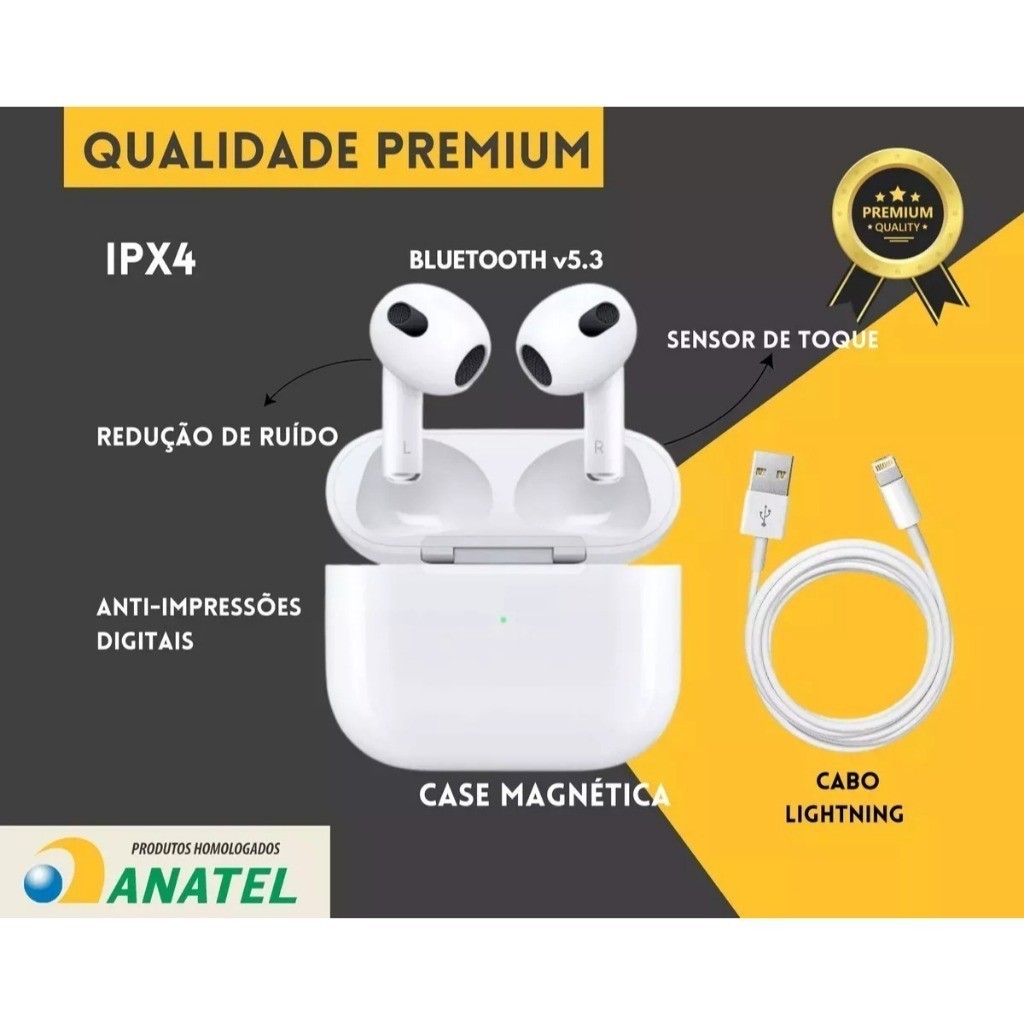 Fone De Ouvido Bluetooth 3°geração Linha Premium FN-BT10 | Shopee Brasil