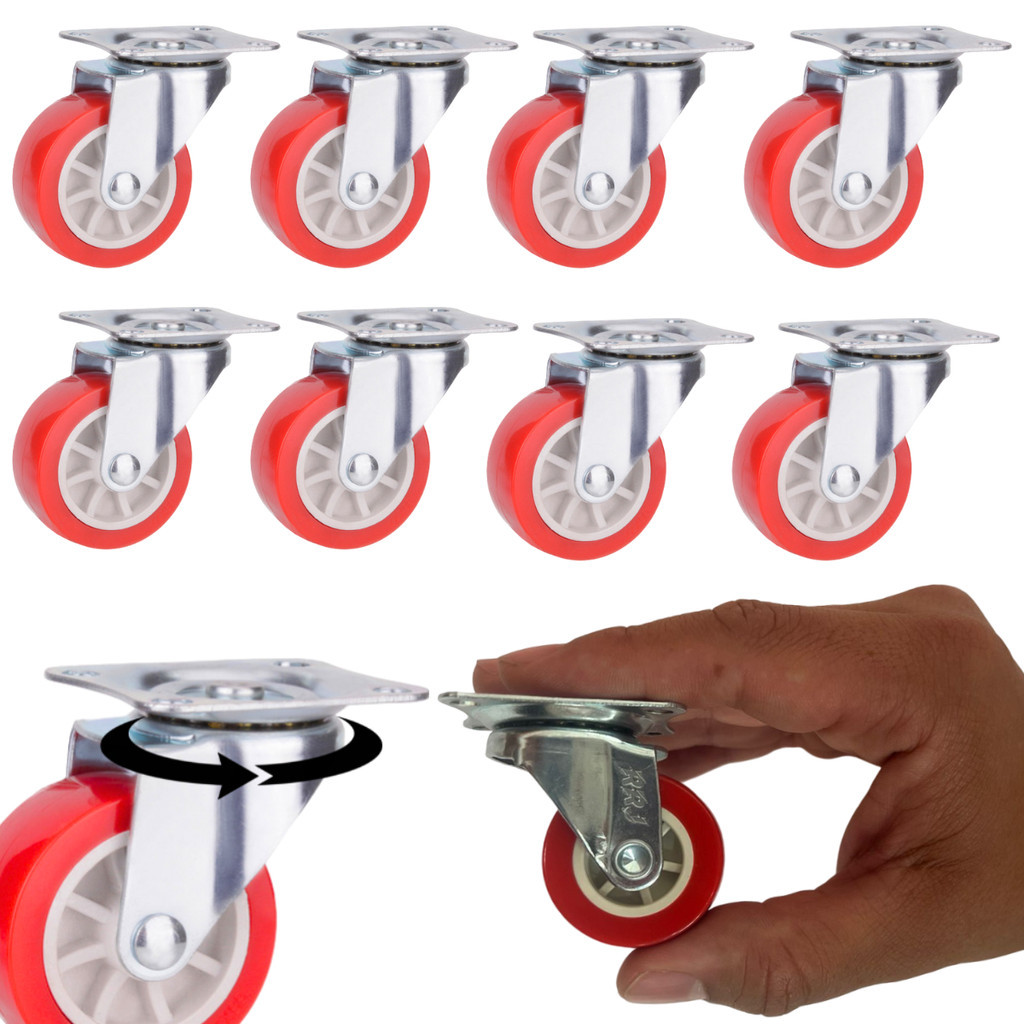 8 Rodizio Reforçado Rodinhas Giratória Roda Antiruido RRJ | Shopee Brasil