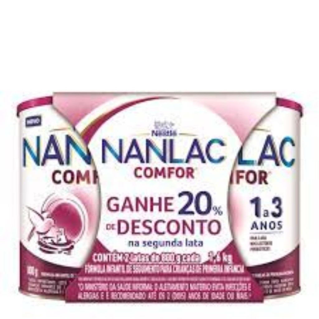 kit Fórmula Infantil Nanlac Comfor Nestlé 1 a 3 anos 800g Nanlac ...