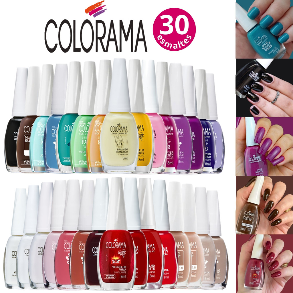 Kit 30 Esmaltes Colorama Diversas Cores Atacado 8ml | Shopee Brasil