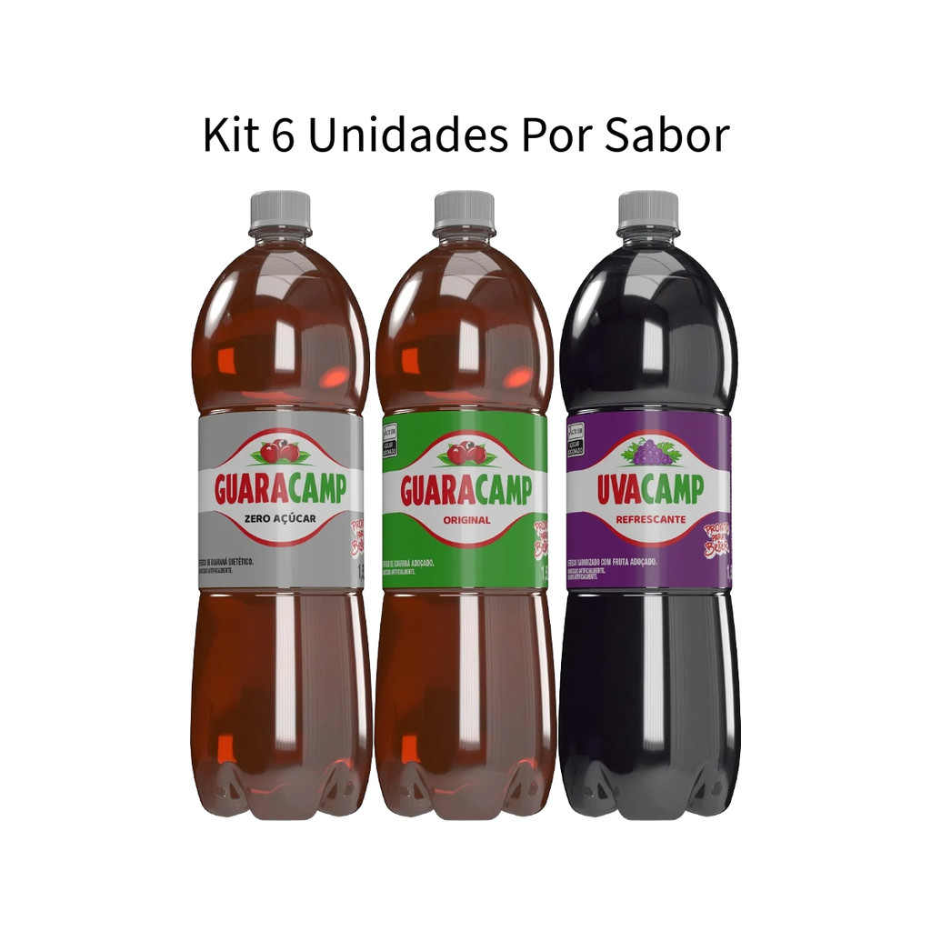Refresco Guaracamp 1,5l 6 und cada sabor | Shopee Brasil