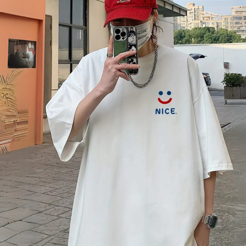 Camiseta Oversized Minimalista NICE Moda Urbana Básico Nada Básico ...