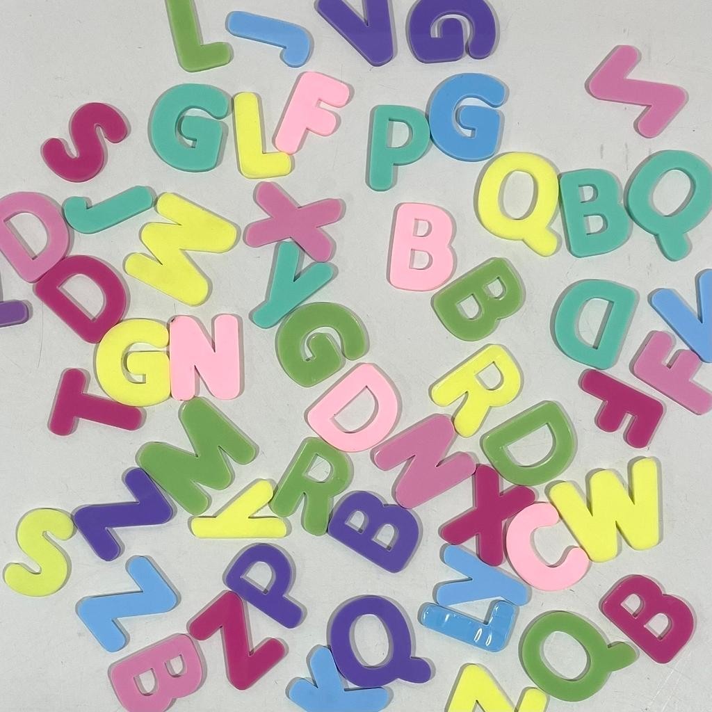 Kit letras alfabeto maiúsculo cores candy sortidas (26 letras, 1unid ...