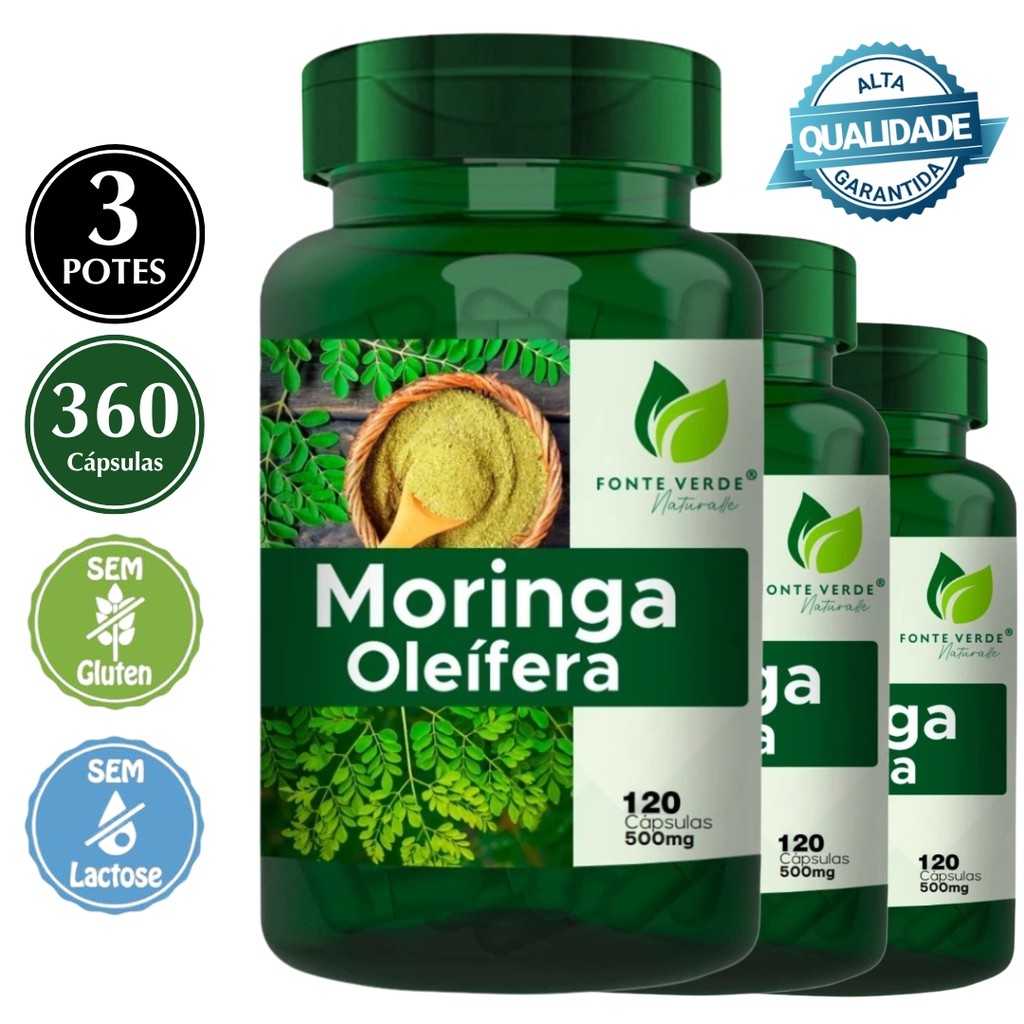 Moringa Oleífera 500mg 120 cápsulas - Fonte Verde Naturalle - Original ...