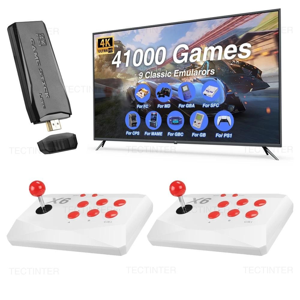 Console De Video Game 4K Com Joysitck HD Tv Dual Arcade Embutida 41000 ...
