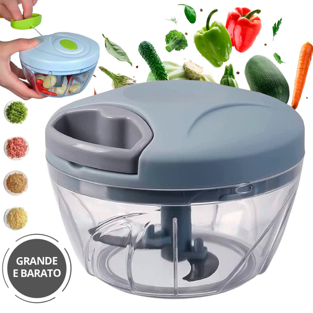 Processador De Alimentos Triturador Manual 500 ml Com 3 Lamina para ...