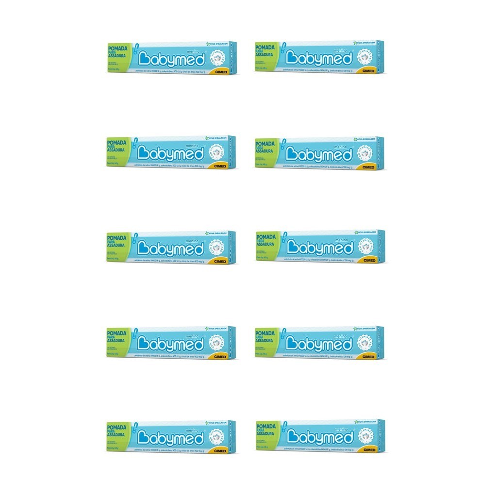 Kit 10 Pomada Assaduras Pediátrica Cimed Menino Babymed 45g | Shopee Brasil
