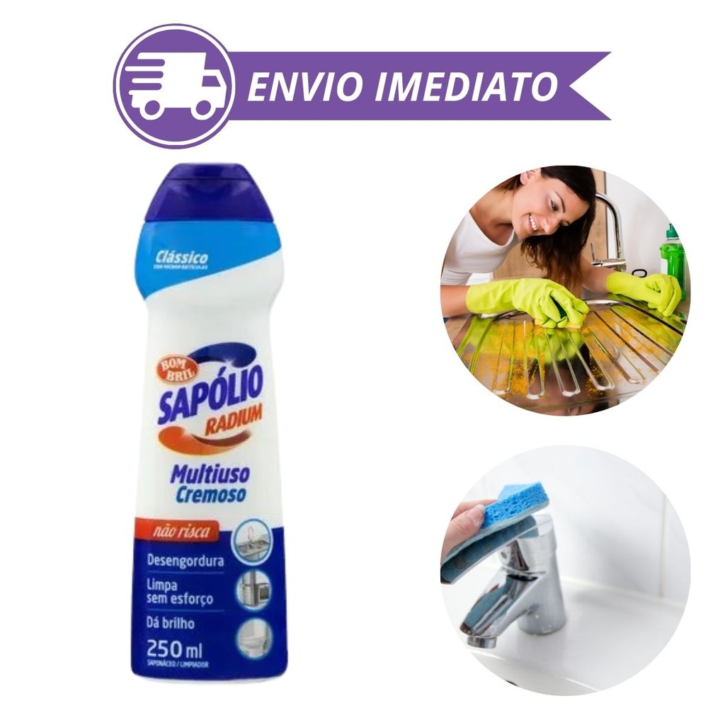 Limpador Cremoso Multiuso Sapolio Radium Bombril 250Ml | Shopee Brasil