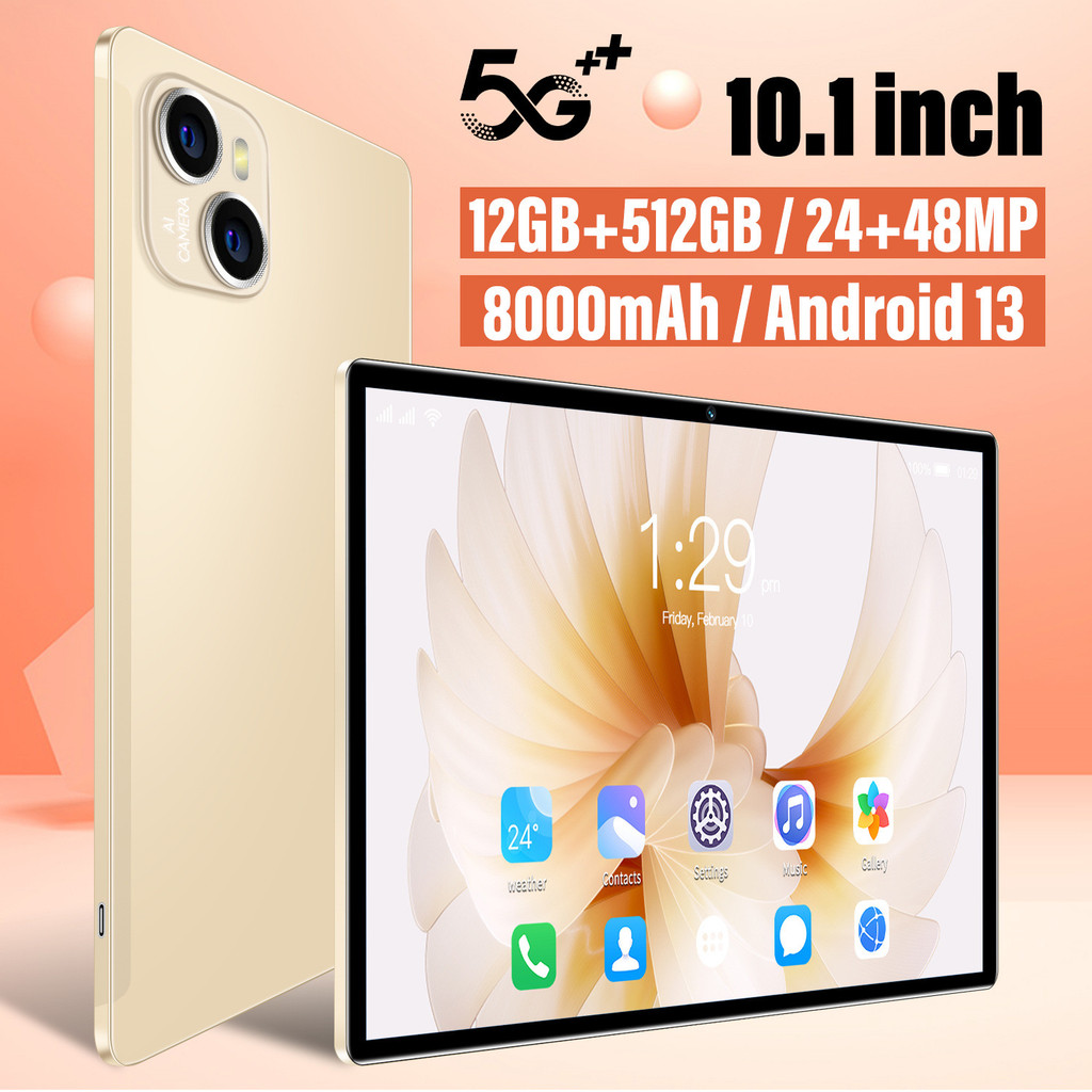 2025 novo Android 13 Tablet 16GB RAM 1TB ROM 12 Polegada 5G WiFi cartão ...