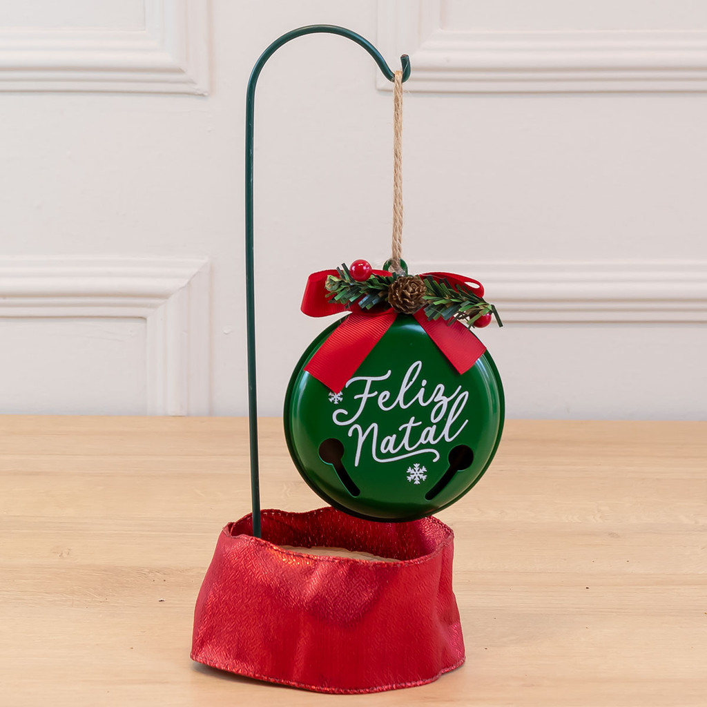 Enfeite de Natal Guizo de Pendurar Verde Escrito Feliz Natal 10cm ...