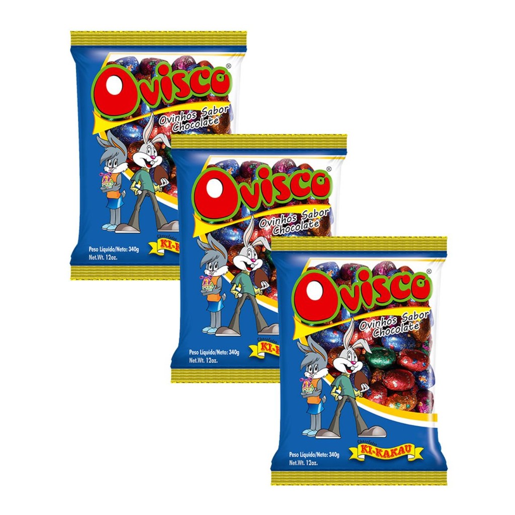 Kit 5 Pacotes Ovisco Ki Kakau Mini Ovinhos Sabor Chocolate 340g ...