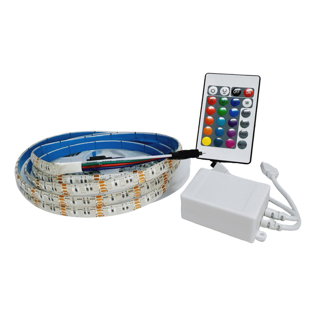 Fita Led Rgb 3535 Rolo 5m 120leds/metro 12v Ip65 + Controle | Shopee Brasil