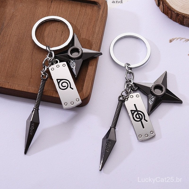 Unissex chaveiro Naruto Kunai Dart Shuriken Weapon Konoha Fellowship ...