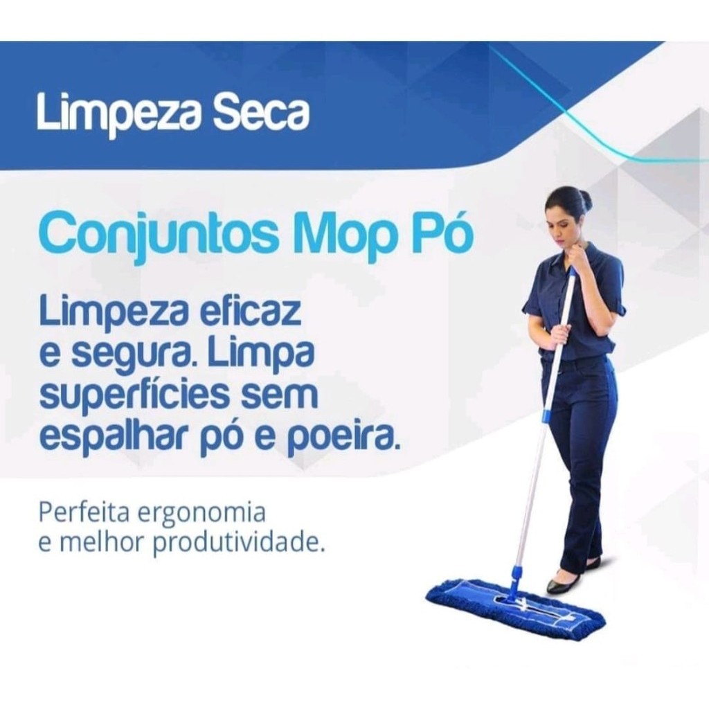 Conjunto Mop Pó Euro 60cm Bralimpia | Shopee Brasil