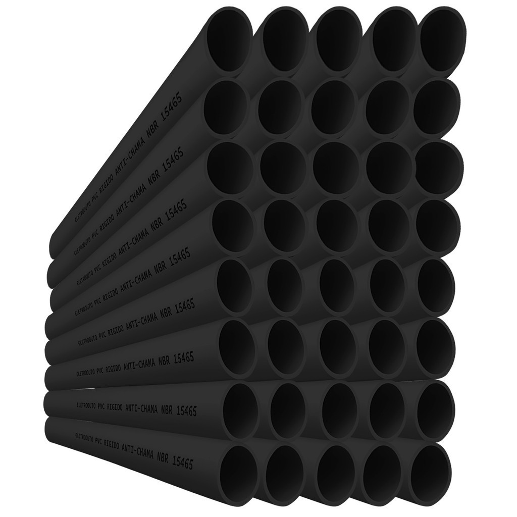 Kit 40 Unidades Conduite Eletroduto Preto de Sobrepor 1/2 Polegada ...