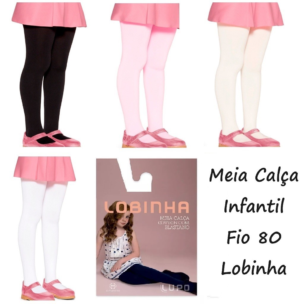 Meia Calça Infantil Fio 80 Algodão Lobinha Lupo 2526 | Shopee Brasil