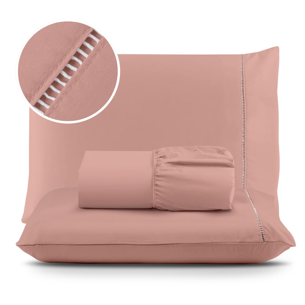 Jogo de Lençol 03 Peças 400 Fios Hypercal Com Bainha e Elástico Cama ...