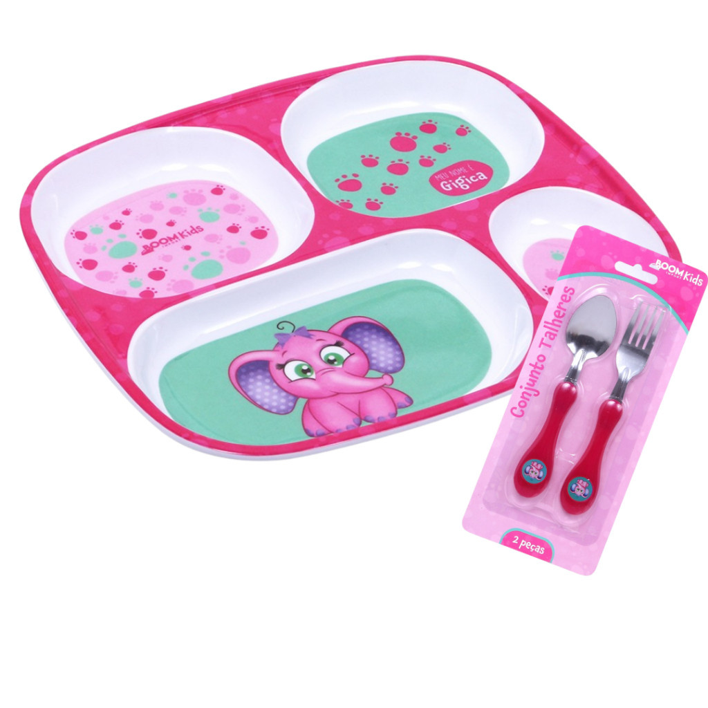 Prato Infantil Kit Refeição Bebê com Divisória Melamina | Shopee Brasil