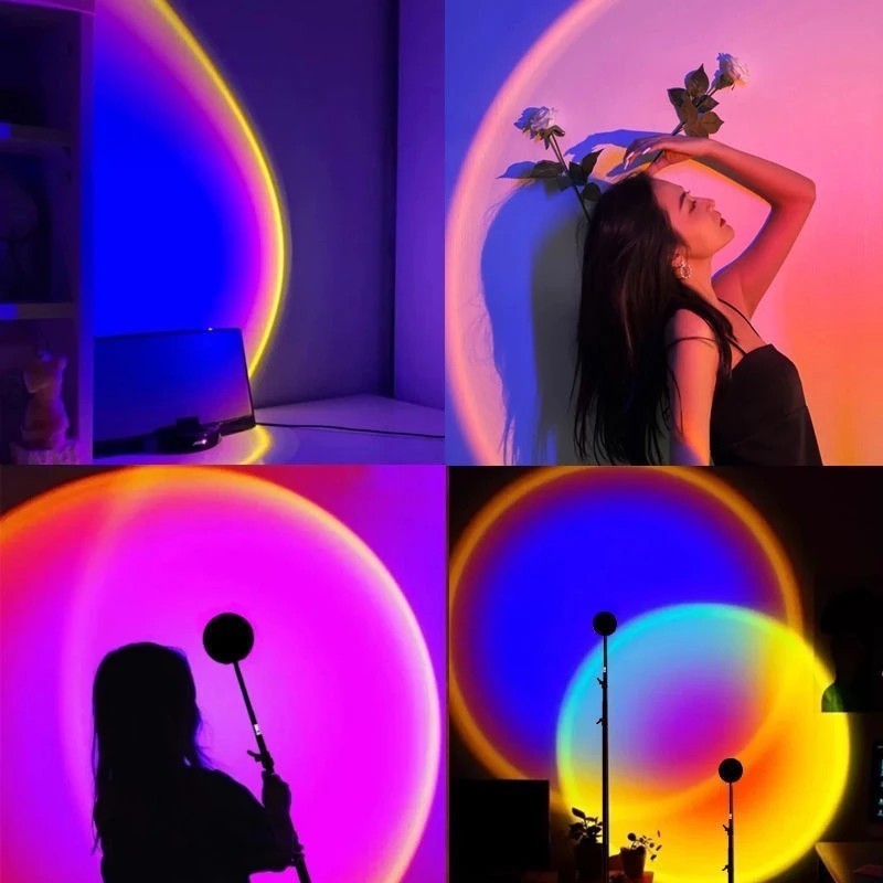 Tik Tok Sunset Luminária Projetor Atmosfera Pôr Do Sol | Shopee Brasil