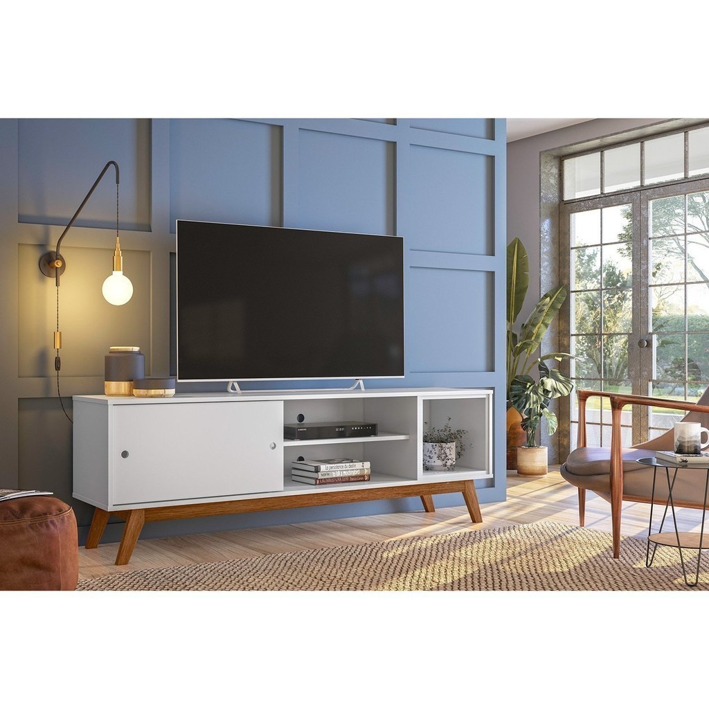 Rack para TV até 55 Polegadas 1 Porta e 1 Nicho Retro Malibu 50 ...