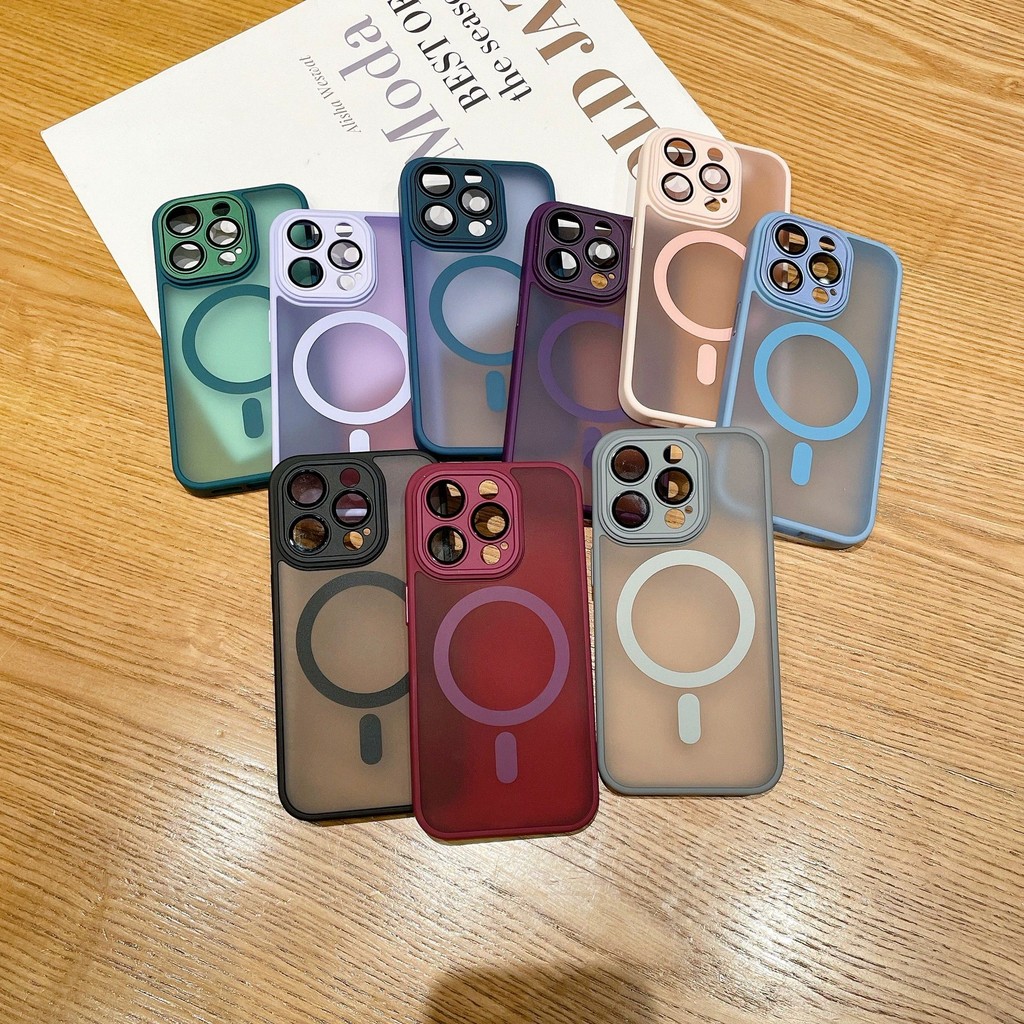 capa iPhone 1112 13 pro max Magnético Luxo Fosco Translúcido Armadura Caso À Prova De Choque ...