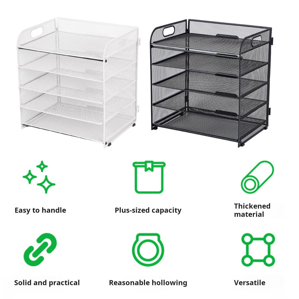 Desktop File Tray Mesh Structure Organizer 5-tier Clear Desk for Home ...